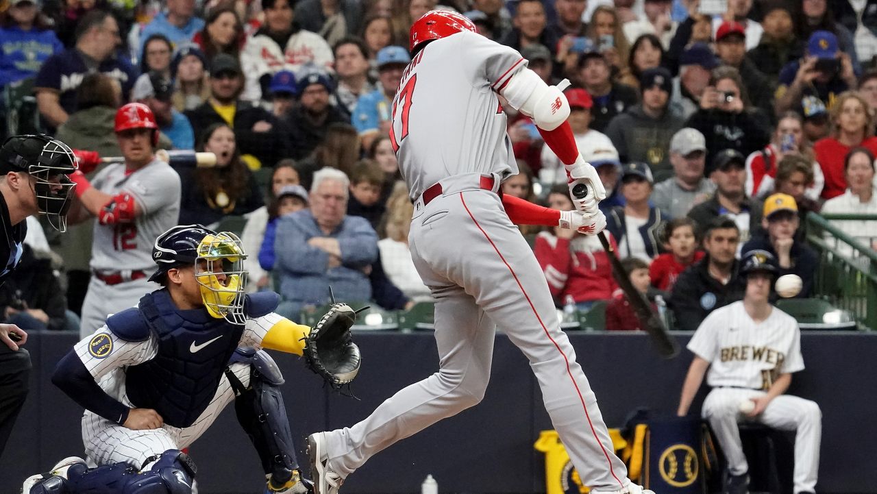 Ohtani hits 162-foot high home run, Angels beat Brewers 3-0