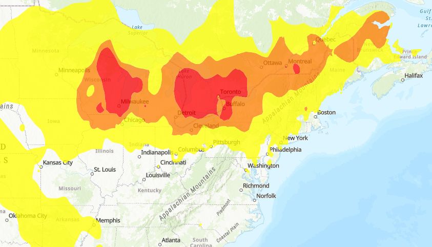 Canadian wildfire smoke affecting Cleveland's air quality