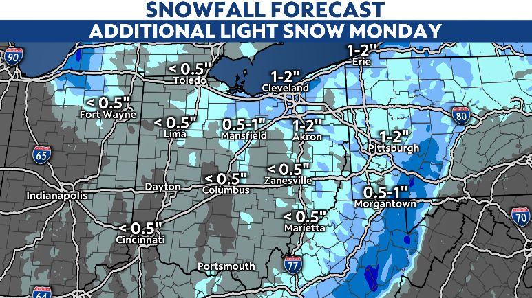 Heavy snow continues across Ohio