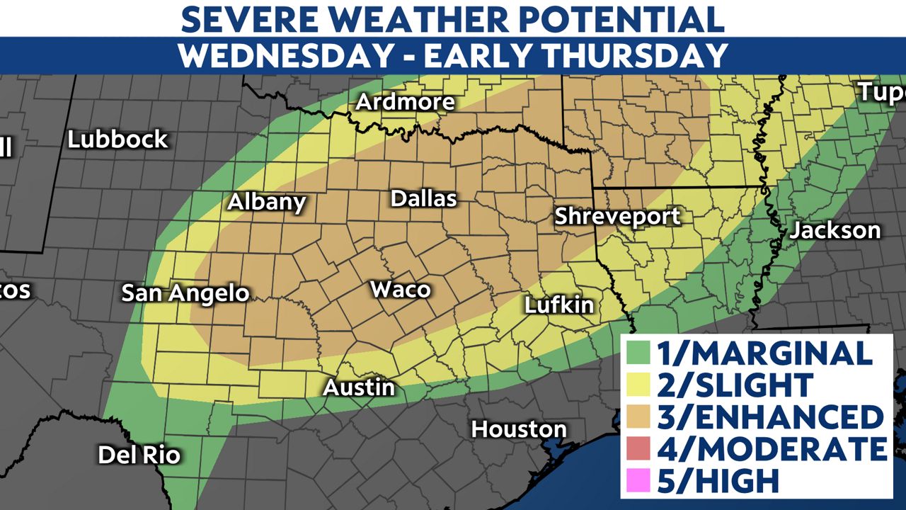 Wind Map Texas Isolated Storms Could Produce Gusty, Damaging Wind