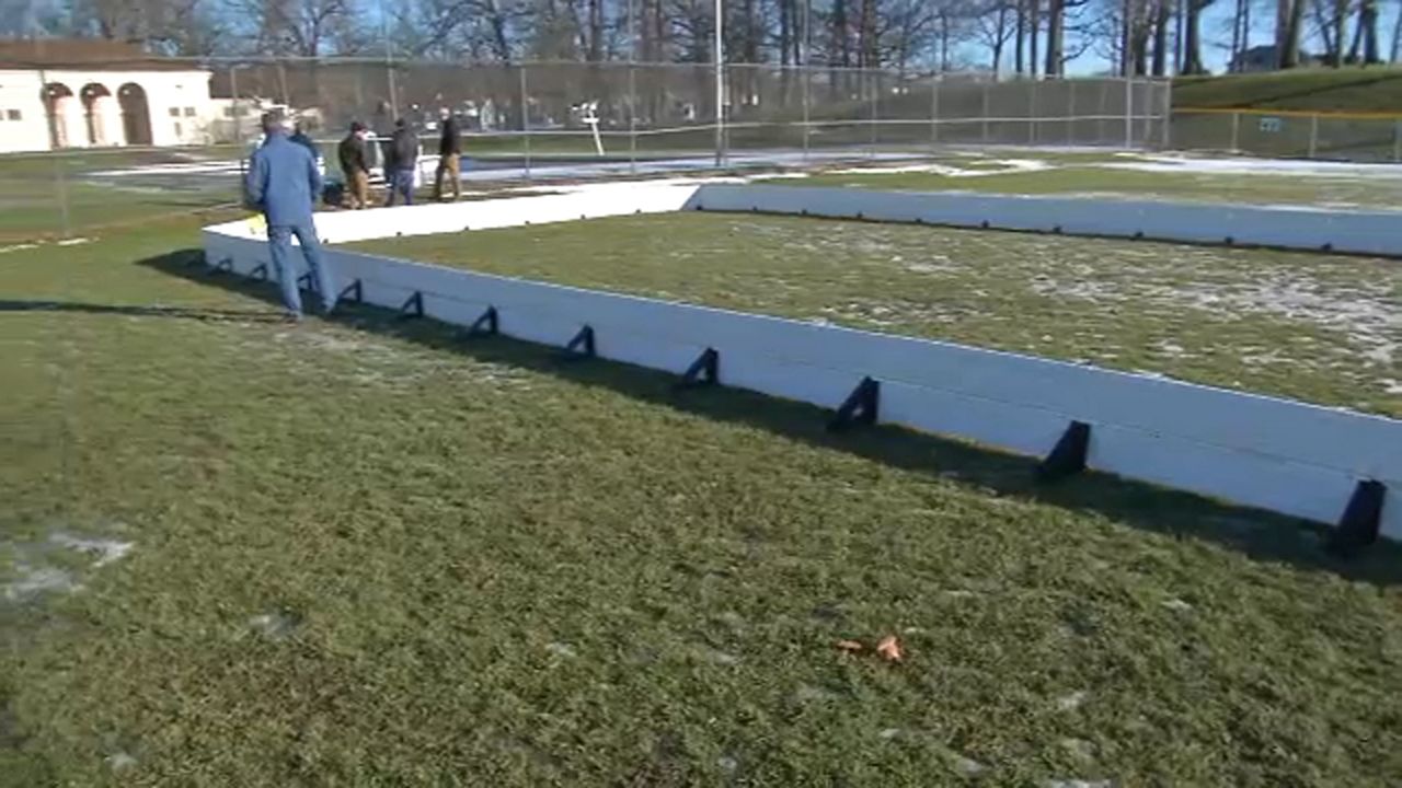 Ice Rink Being Built at Binghamton Recreation Park