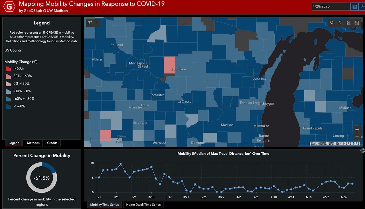 Cell Phone Data Shows if Wisconsin is Staying Home