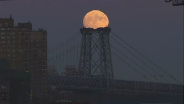 Supermoon Shines Bright Above City Skies