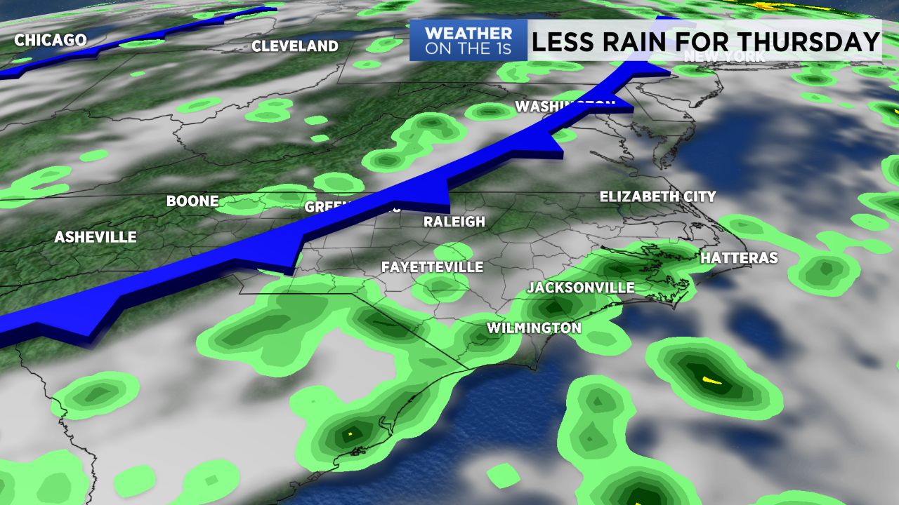 Fewer showers expected