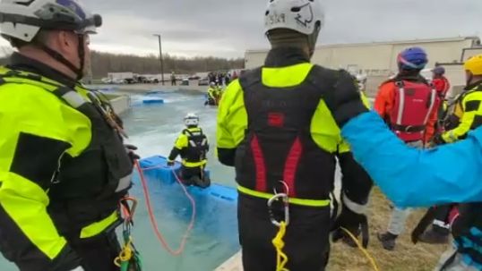 Emergency responders practice severe weather rescues