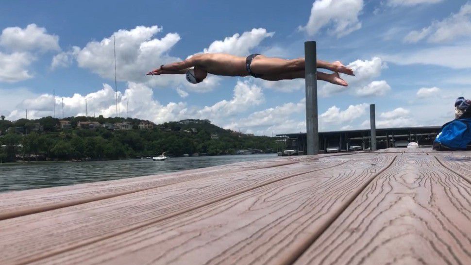 With Pools Closed, ASU Swim Team Hopeful Takes Training to Lake Austin