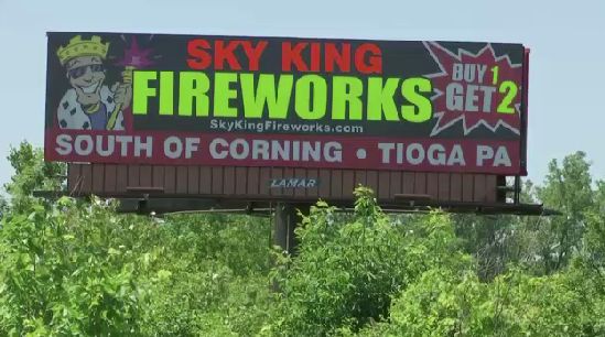 Police: Fireworks Billboard on CNY Roadways Gives Residents Wrong Idea