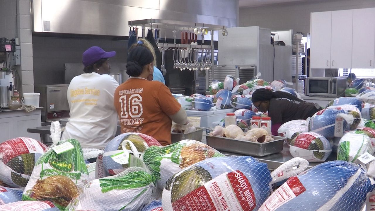 Volunteers with Operation Turkey Prepare 500 Turkeys