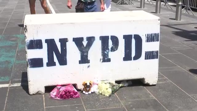 Barriers Positioned Along Path Where Car Struck Pedestrians in Times Square