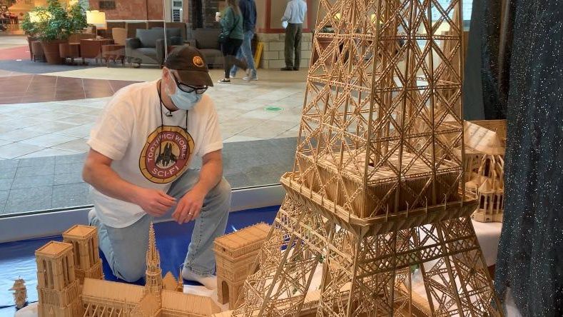 World Made of Millions of Toothpicks at Eastview Mall
