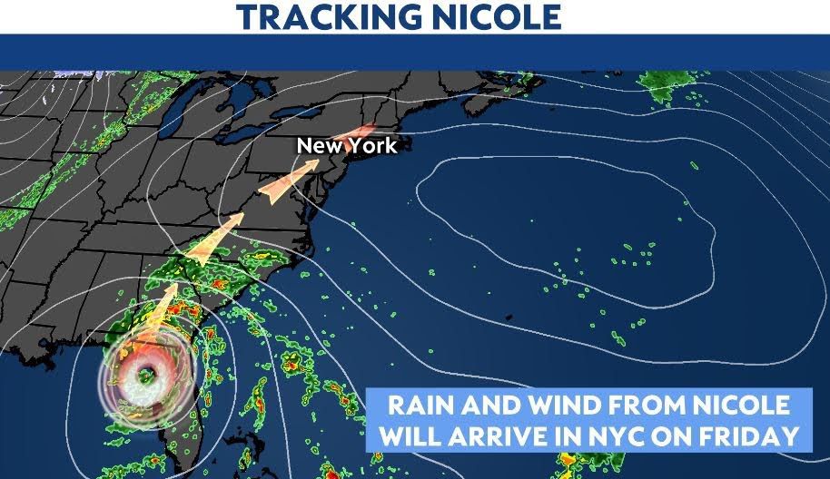 Tracking tropical rain and wind for Friday in NYC