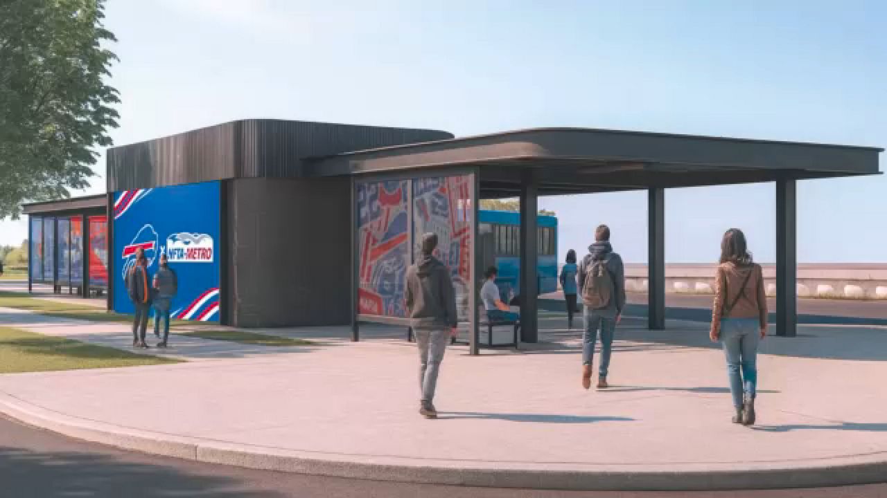 Renderings for transportation hub at new Highmark Stadium