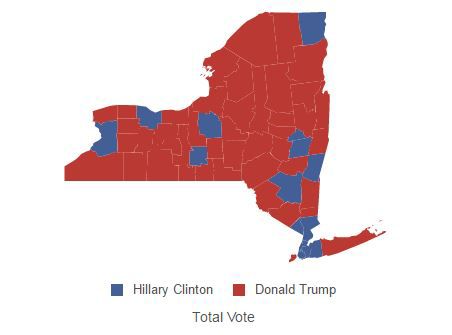 Trump Takes Upstate New York Counties