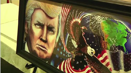 Local Artist Unveils Patriotic Painting Inspired by Donald Trump