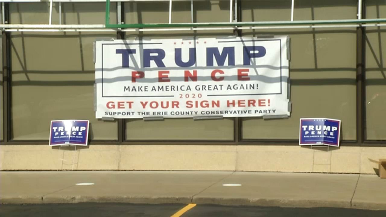 Erie County Conservative Party Holds Trump Sign Giveaways