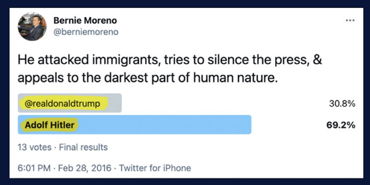 Senate candidate Moreno embraces Trump's view on immigration