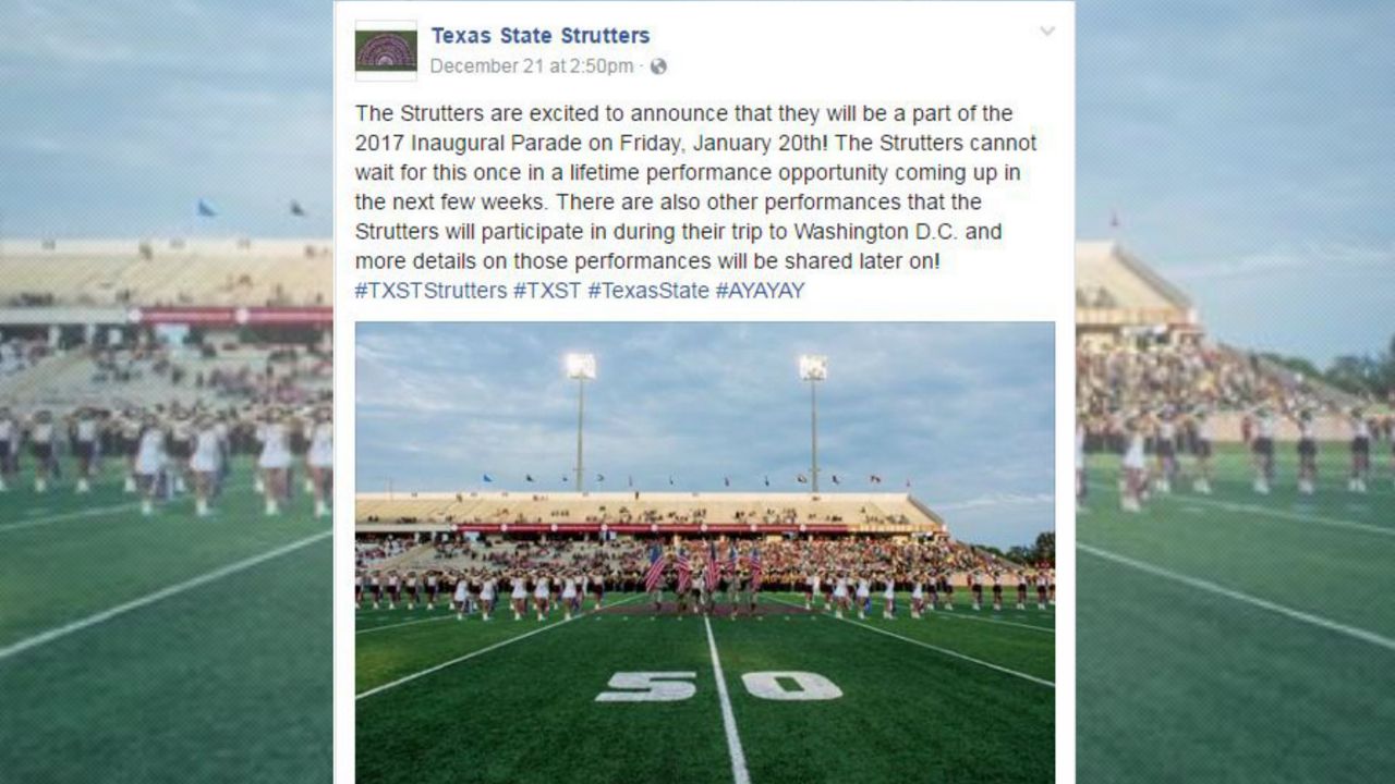 Texas State Strutters' Inauguration Performance Announcement Met with ...