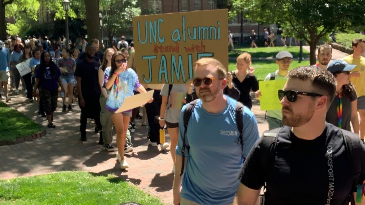 UNC students protest decision to ban 'Cop City' activist