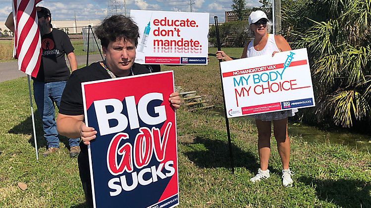 Lockheed Martin employees protest pending vaccine mandate