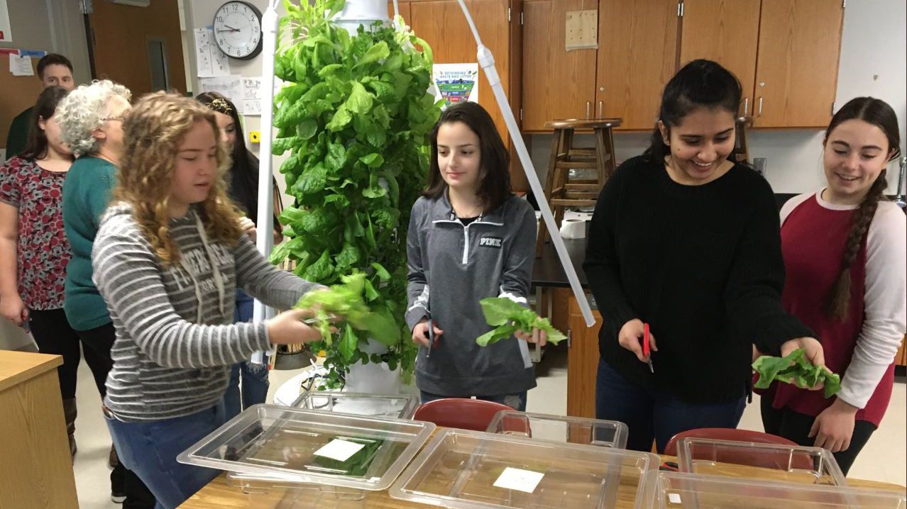 Students Grow Vegetables to Be Used For School Lunches