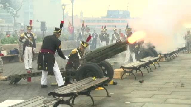 Ceremony at Battery Park Marks Fourth of July with 50 Cannon Shots