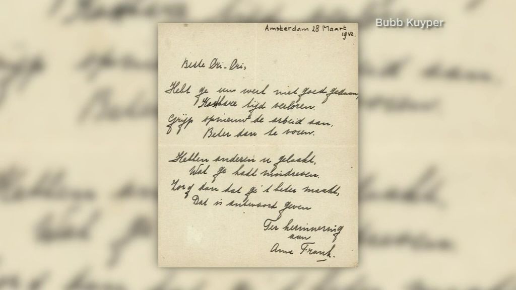 Rare Anne Frank Poem Sells for $148K