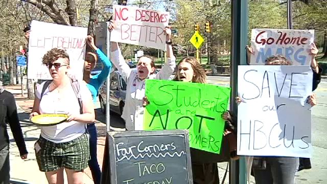 UNC Chapel Hill Students Protest System President's Visit To Campus