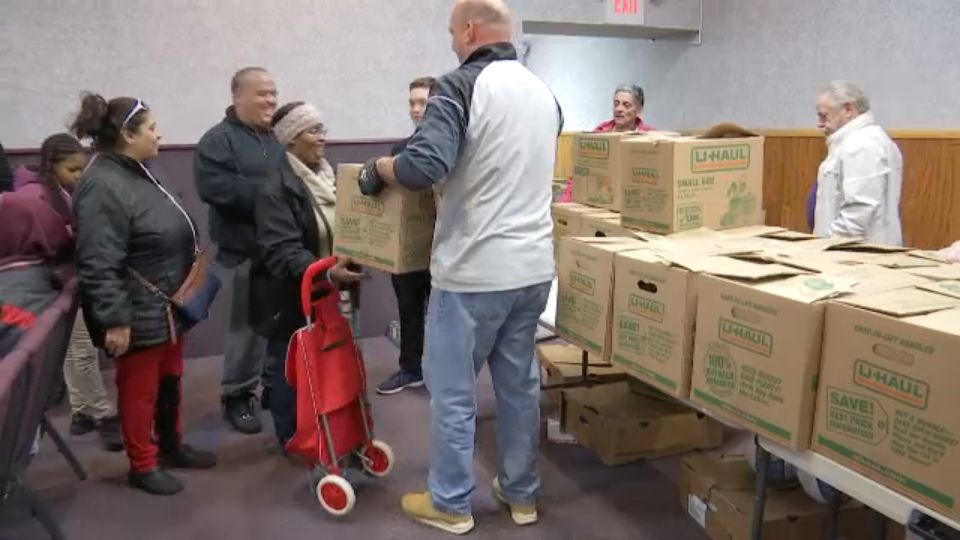 Victory Christian Church Handing Out Thanksgiving Dinners
