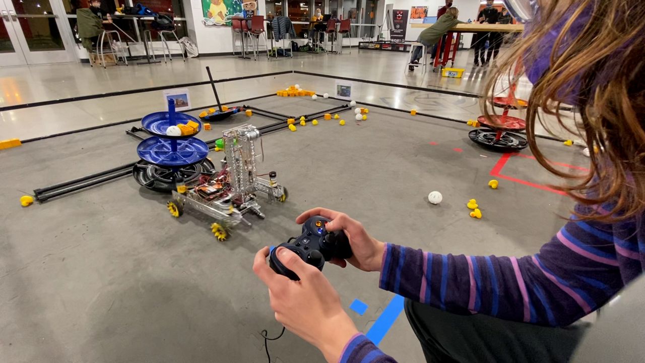 Kids build robots, learn about STEM