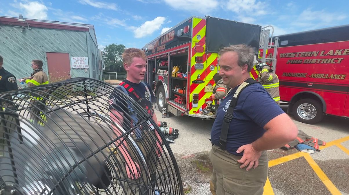 Firefighters battle heat while training, responding to calls