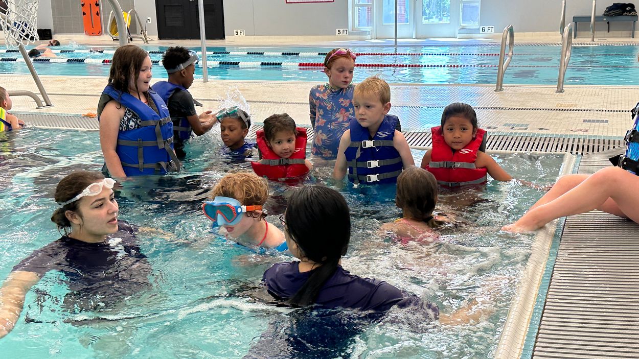 Children learn water safety at the YMCA