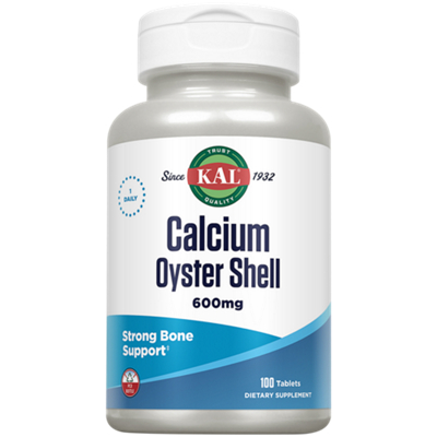 Oyster Shell Calcium 600 MG (100 Tablets) by KAL at the Vitamin Shoppe