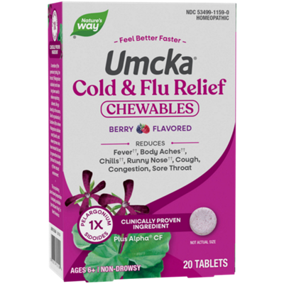 Umcka Cold +Flu Berry Chewable (20 Chewable Tablets) by Natures Way at ...