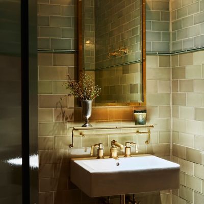 Get the Look | Luxury Powder Room Featuring Waterworks Fixtures ...