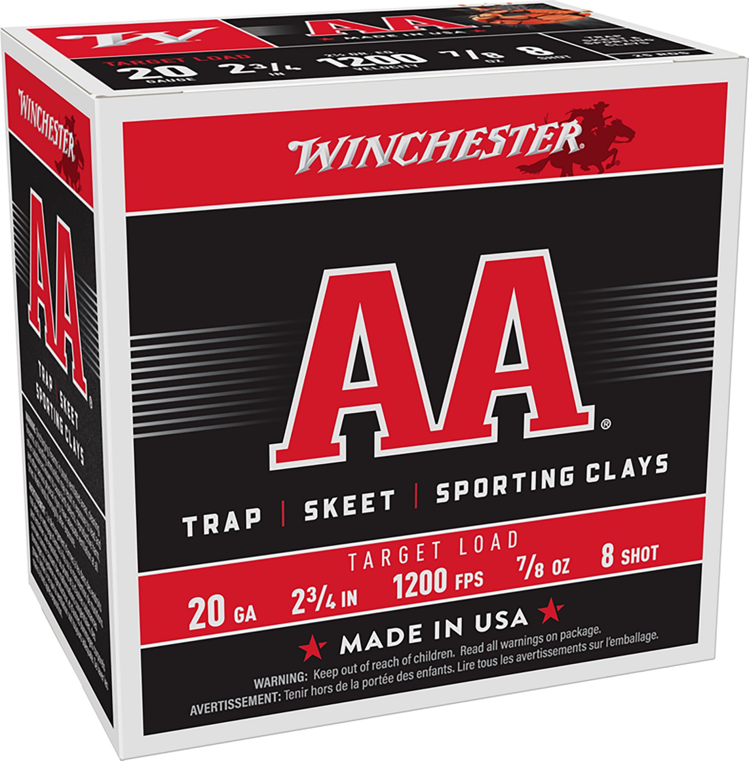 Winchester AA 20 Gauge 8 Shotshells - 25 Rounds | Academy