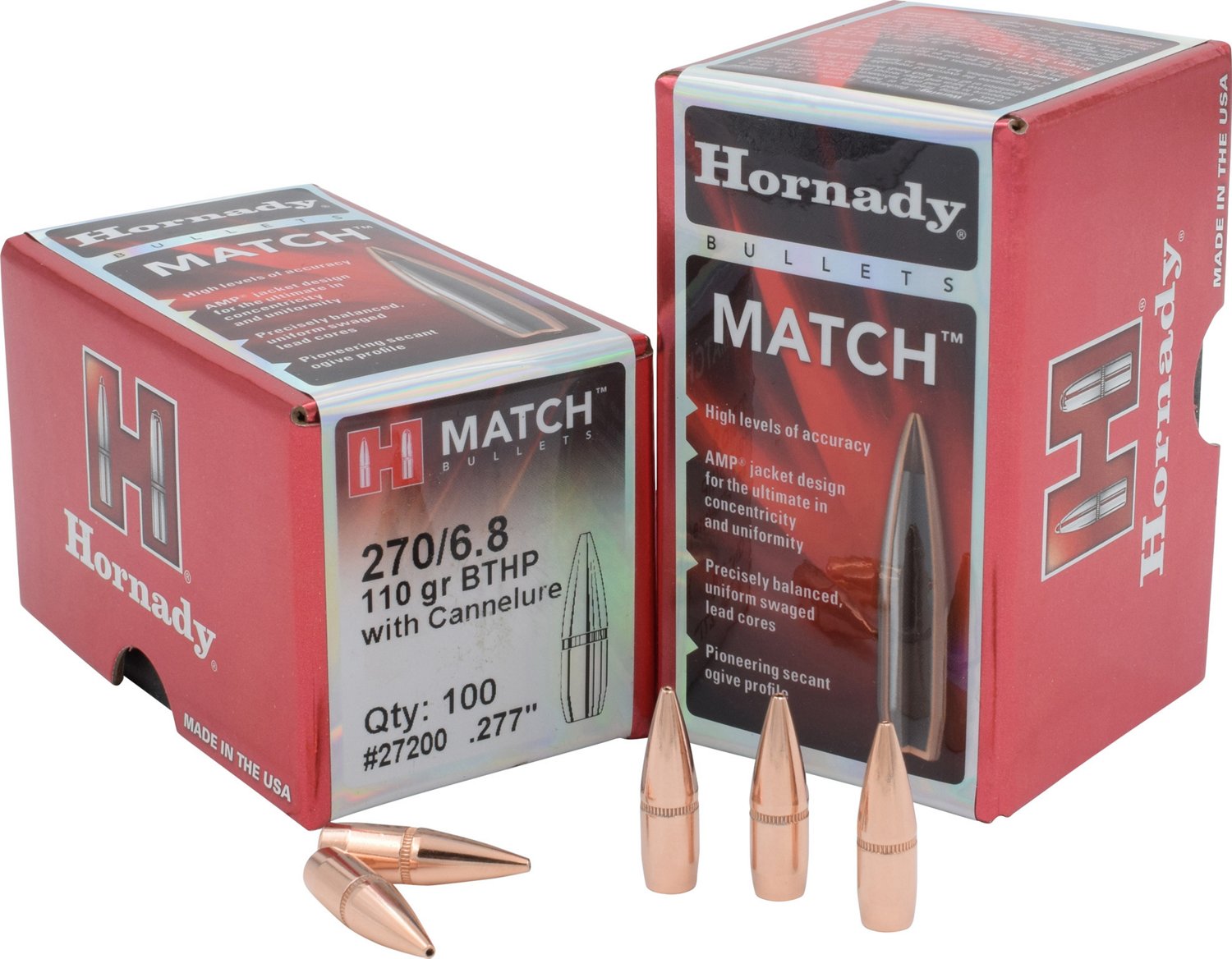 Hornady BTHP 6.8mm 110-Grain Bullets with Cannelure | Academy