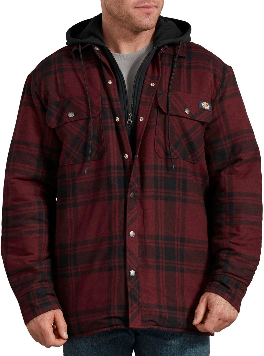 Dickies Mens Hooded Quilted Shirt Jacket Academy