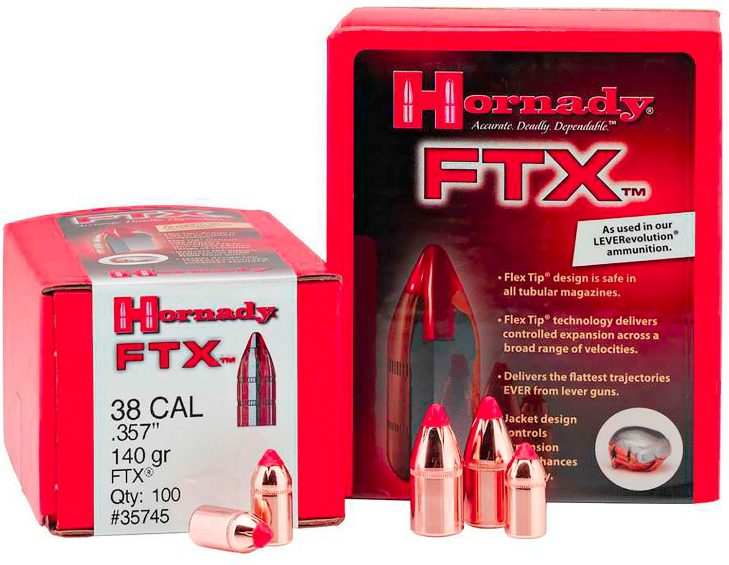 Hornady FTX 35 Caliber 165-Grain Reloading Bullets | Academy
