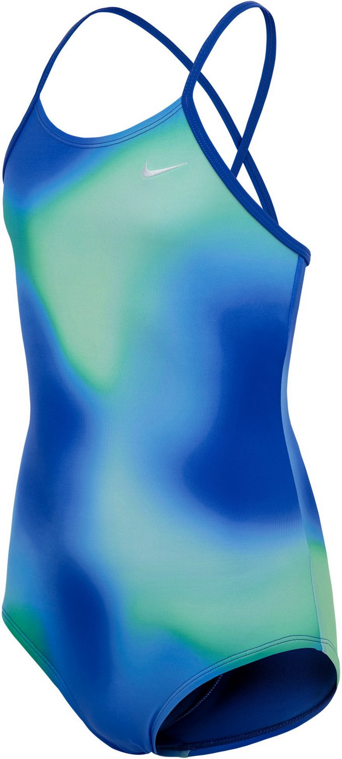 Nike Girls Swim Spectrum Crossback One Piece Swimsuit Academy