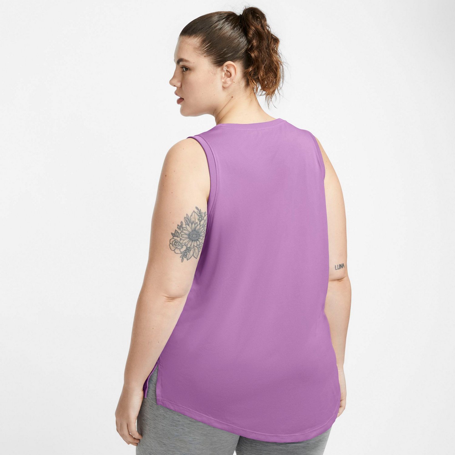 Nike Womens Plus Size Dri Fit Essential Swoosh Training Tank Top Academy