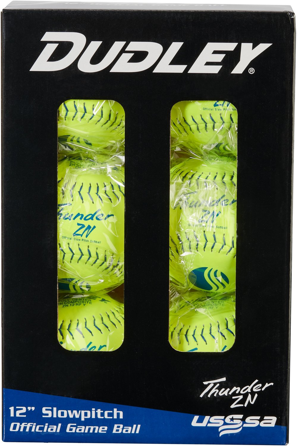 Dudley Thunder ZN USSSA 12 in Slow-Pitch Softballs 6-Pack | Academy