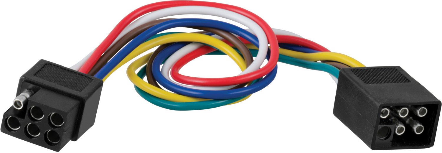 CURT 6-Way Square Connector Plug and Socket with 12 in Wires | Academy