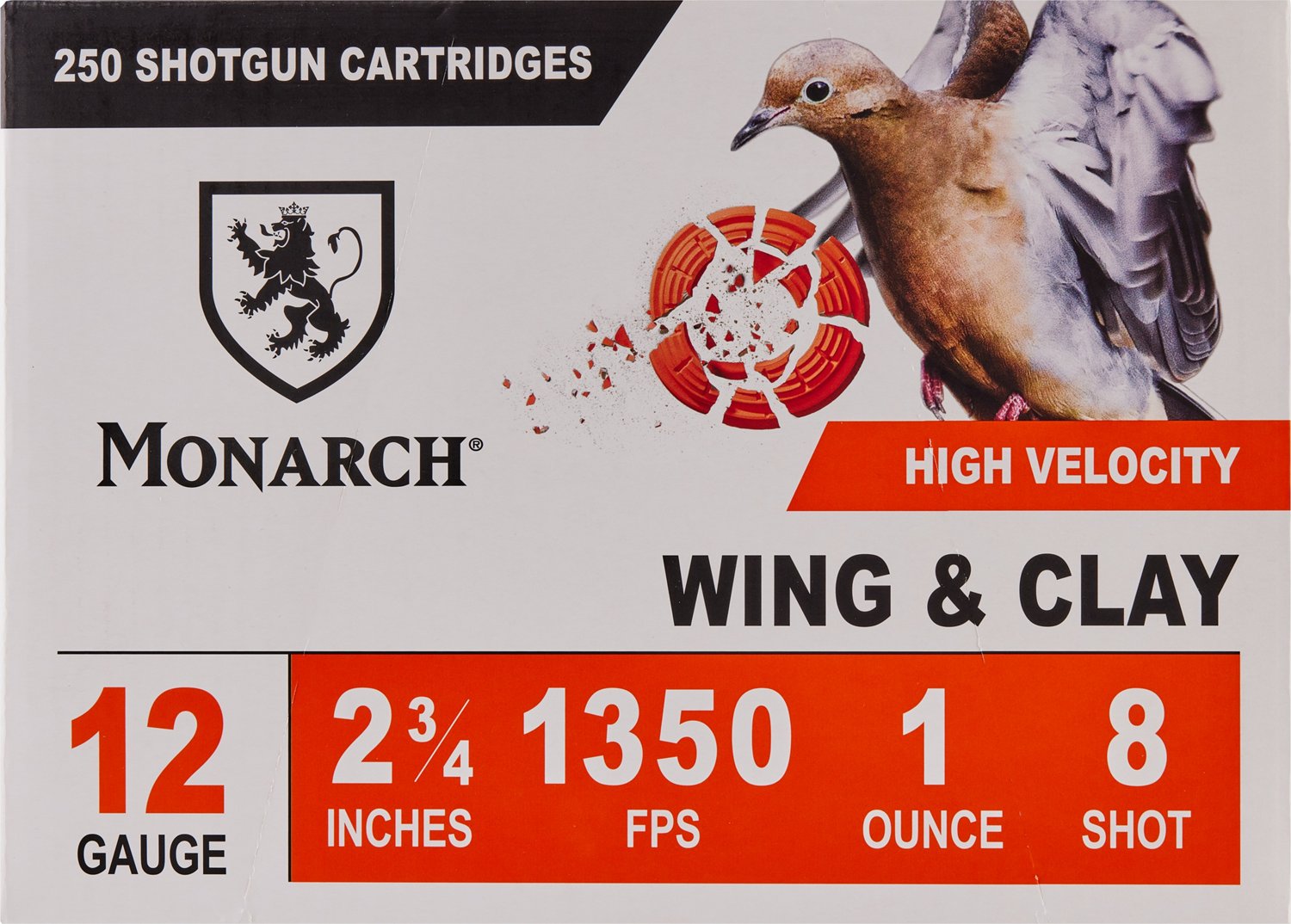 Monarch Wing & Clay 12 Gauge 1 oz Shotshells - 25 Rounds | Academy