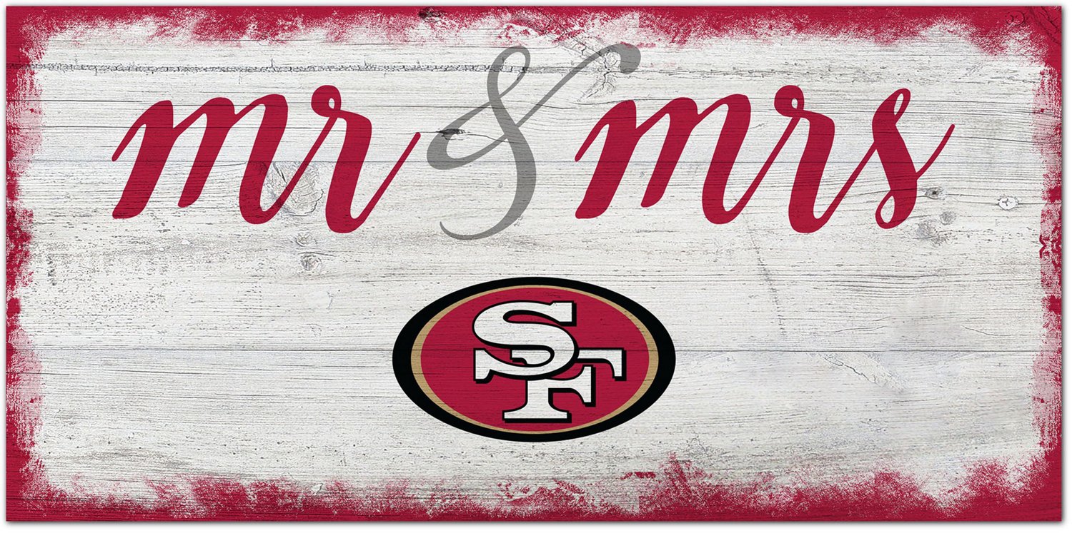 Fan Creations San Francisco 49ers Script Mr and Mrs 6x12 Sign | Academy