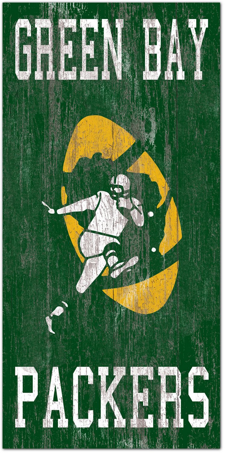Fan Creations Green Bay Packers 6 in x 12 in Heritage Distressed Logo ...