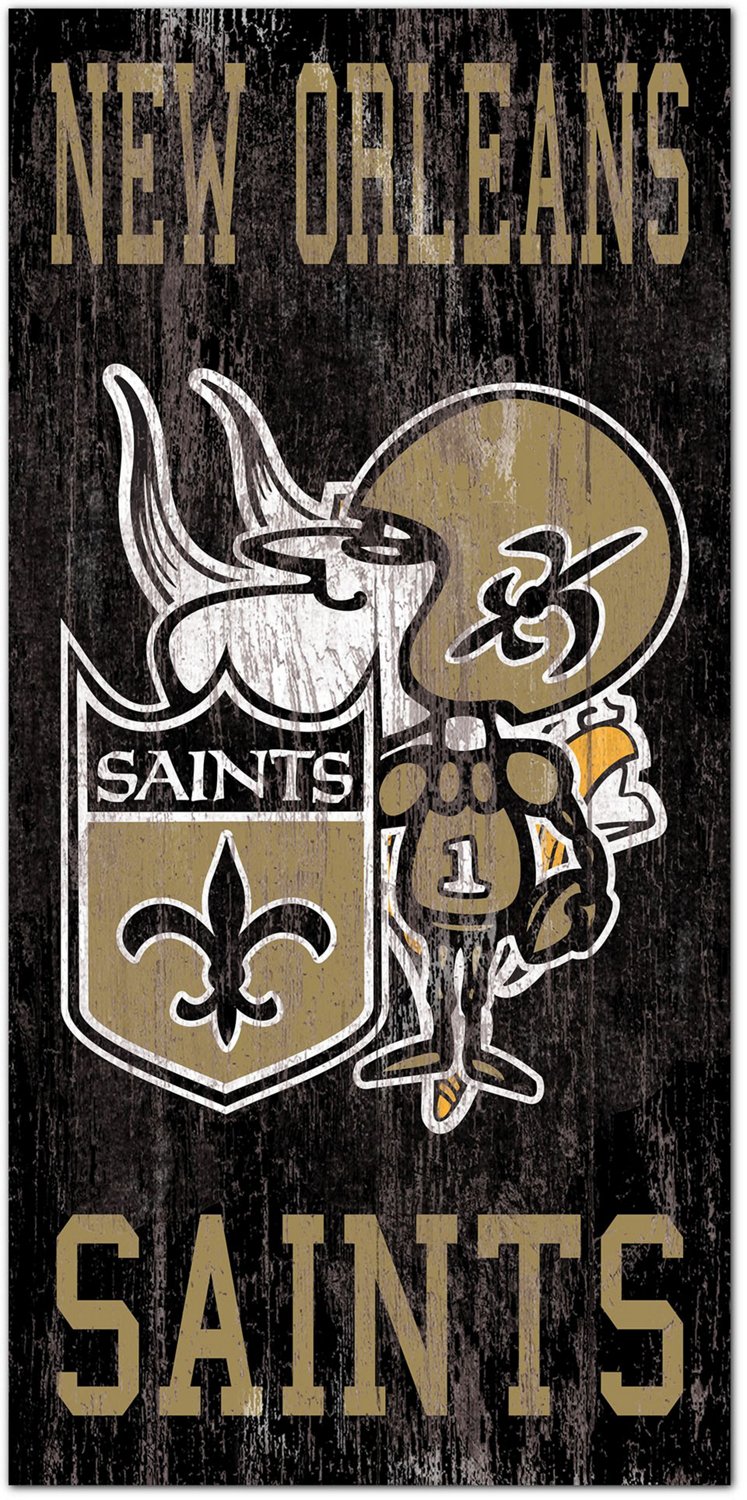 Fan Creations New Orleans Saints 6 in x 12 in Heritage Distressed Logo ...