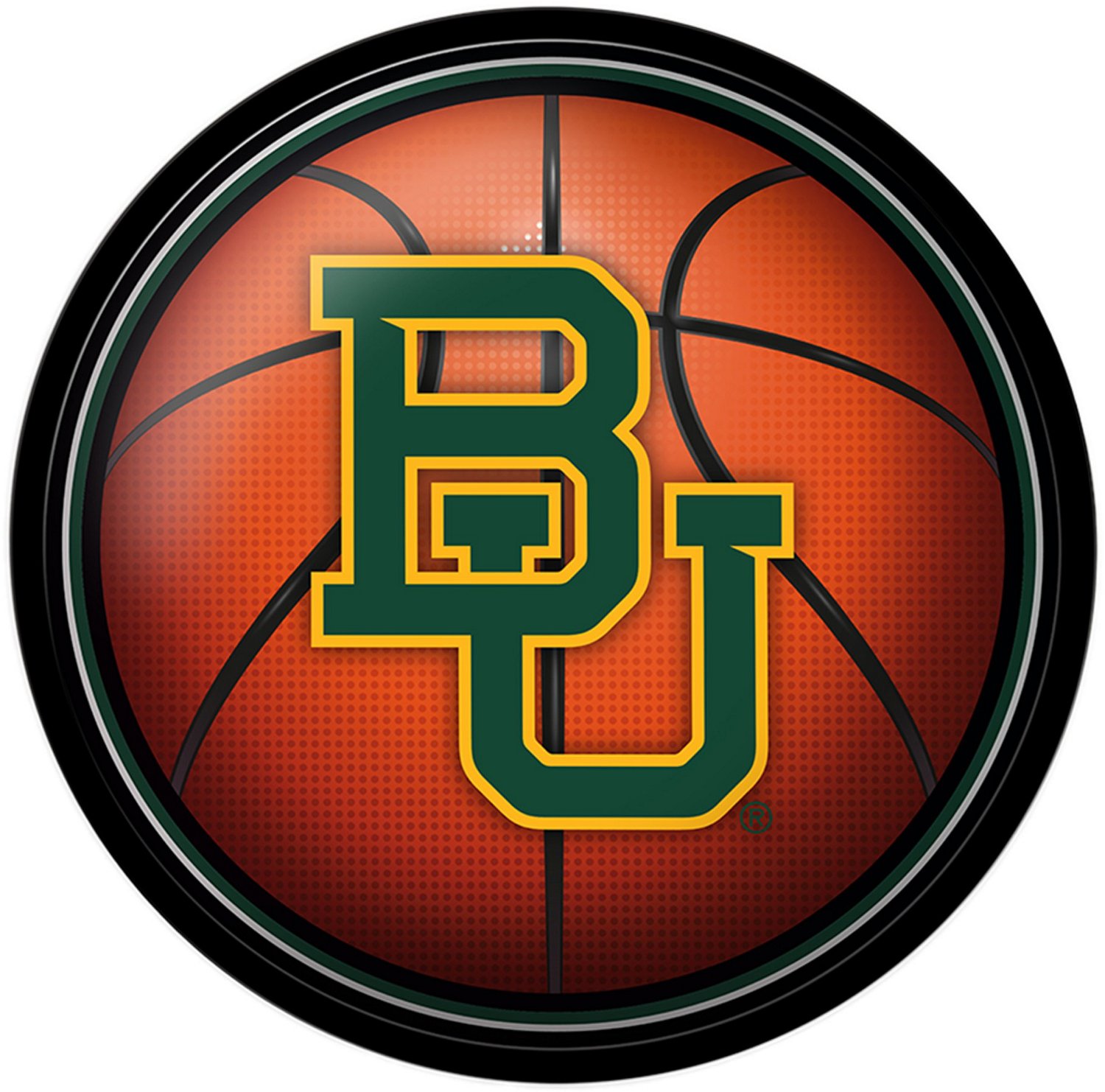 The Fan-Brand Baylor University Basketball Modern Mirrored Disc Sign ...