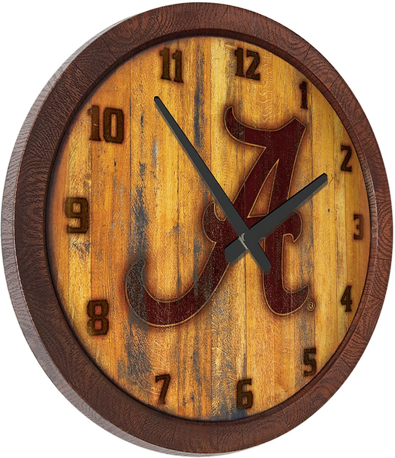 The Fan-Brand University of Alabama Branded Faux Barrel Top Clock | Academy