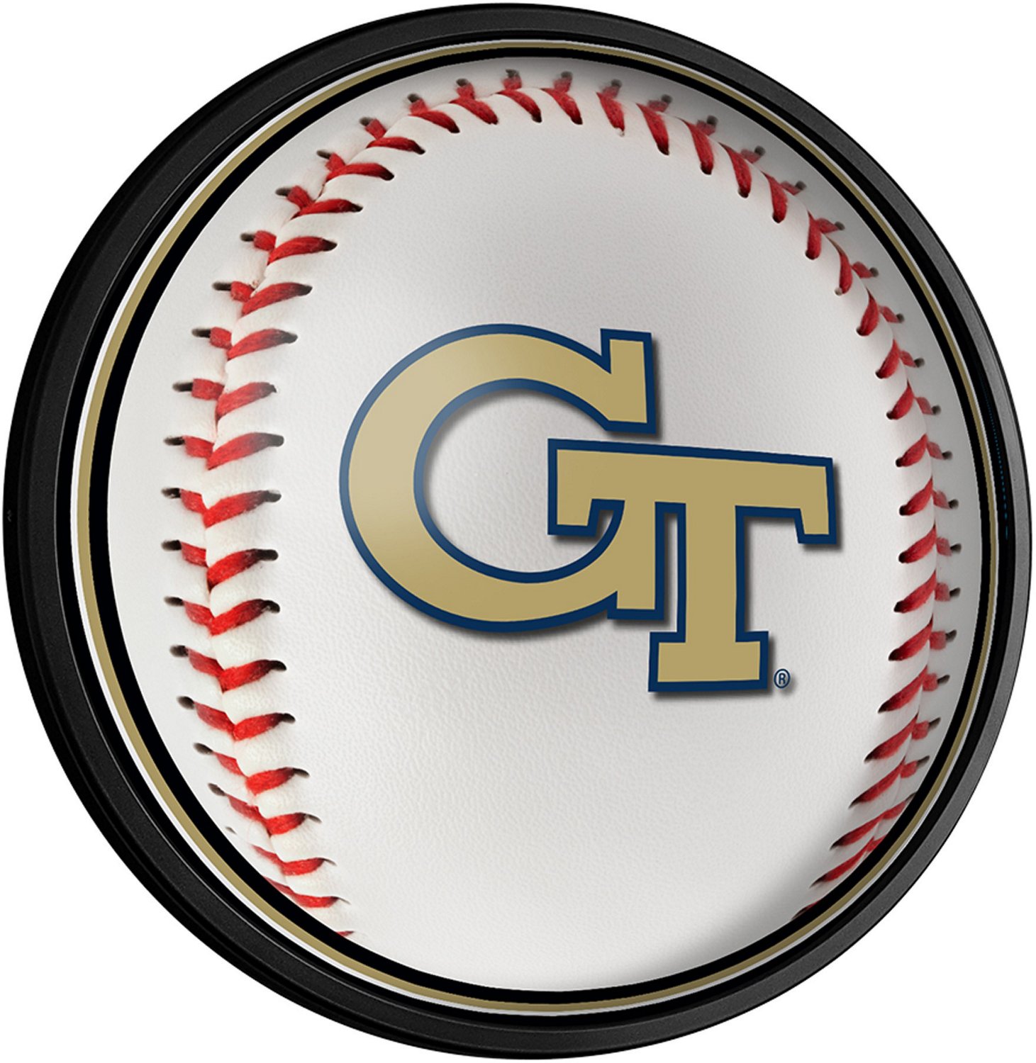 The Fan-Brand Georgia Tech Baseball Round Slimline Lighted Sign | Academy