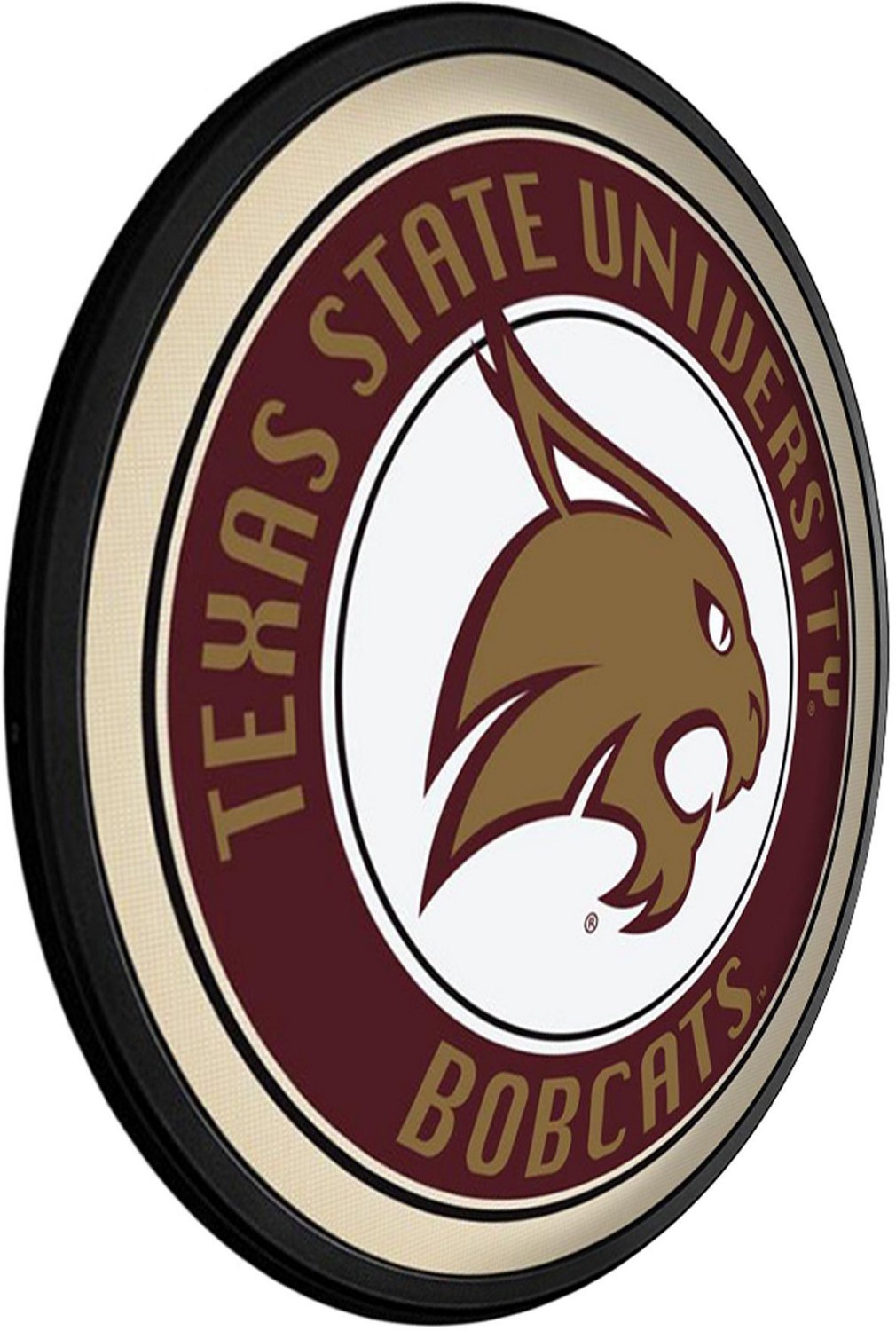 The Fan-Brand Texas State University Round Slimline Lighted Wall Sign ...